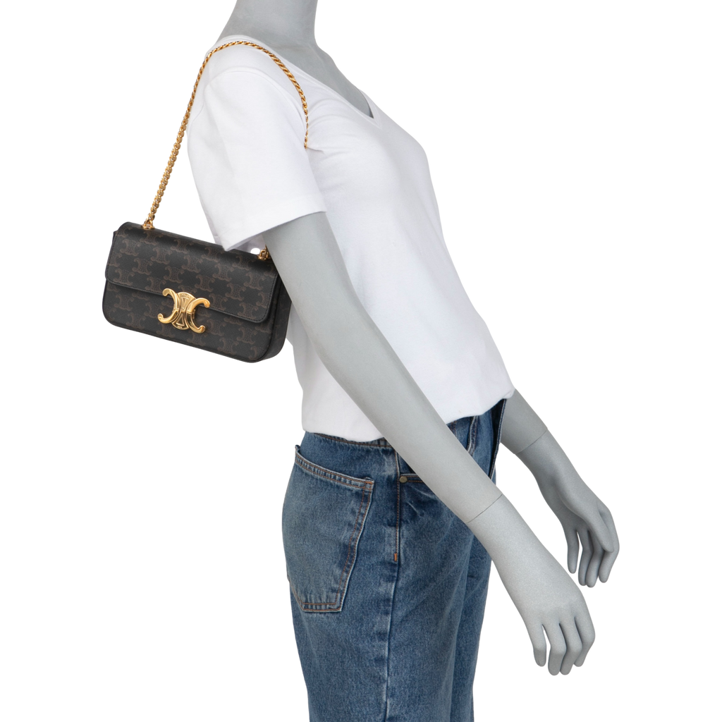 CELINE TRIOMPHE CHAIN CANVAS TAN – Troca de Luxo