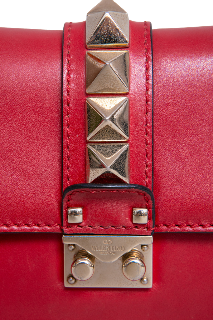 VALENTINO GLAM LOCK SMALL RED SHOULDER – Troca de Luxo