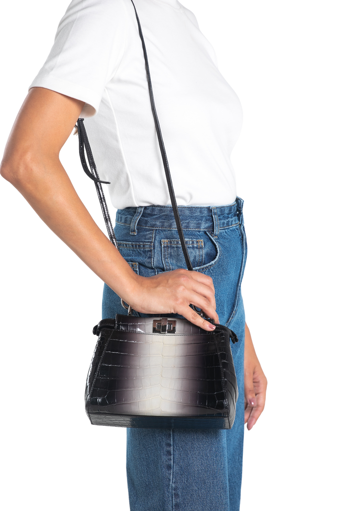 FENDI PEEKABOO CROCO BLACK & WHITE – Troca de Luxo